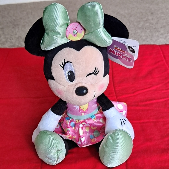 Disney | Toys | 1 Disney Winking Minnie Mouse Plush Toy Dressed In Pink ...